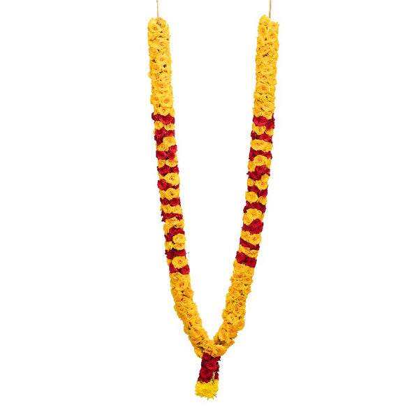 Yellow and Red Button Rose Garland - Fancy Florist